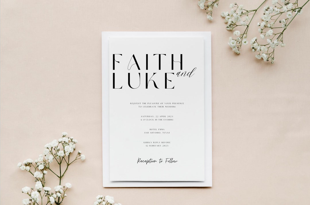Simple Wedding Invitation - Etsy