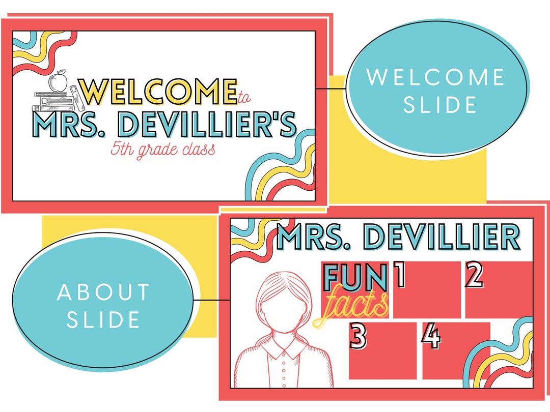 Welcome and Meet the Teacher Canva Presentation Templates - Etsy