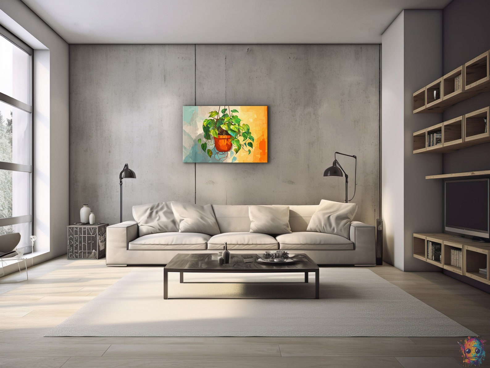 Hanging Pothos Wall Art, Golden Pothos Canvas, Plant Lover Gift, House ...