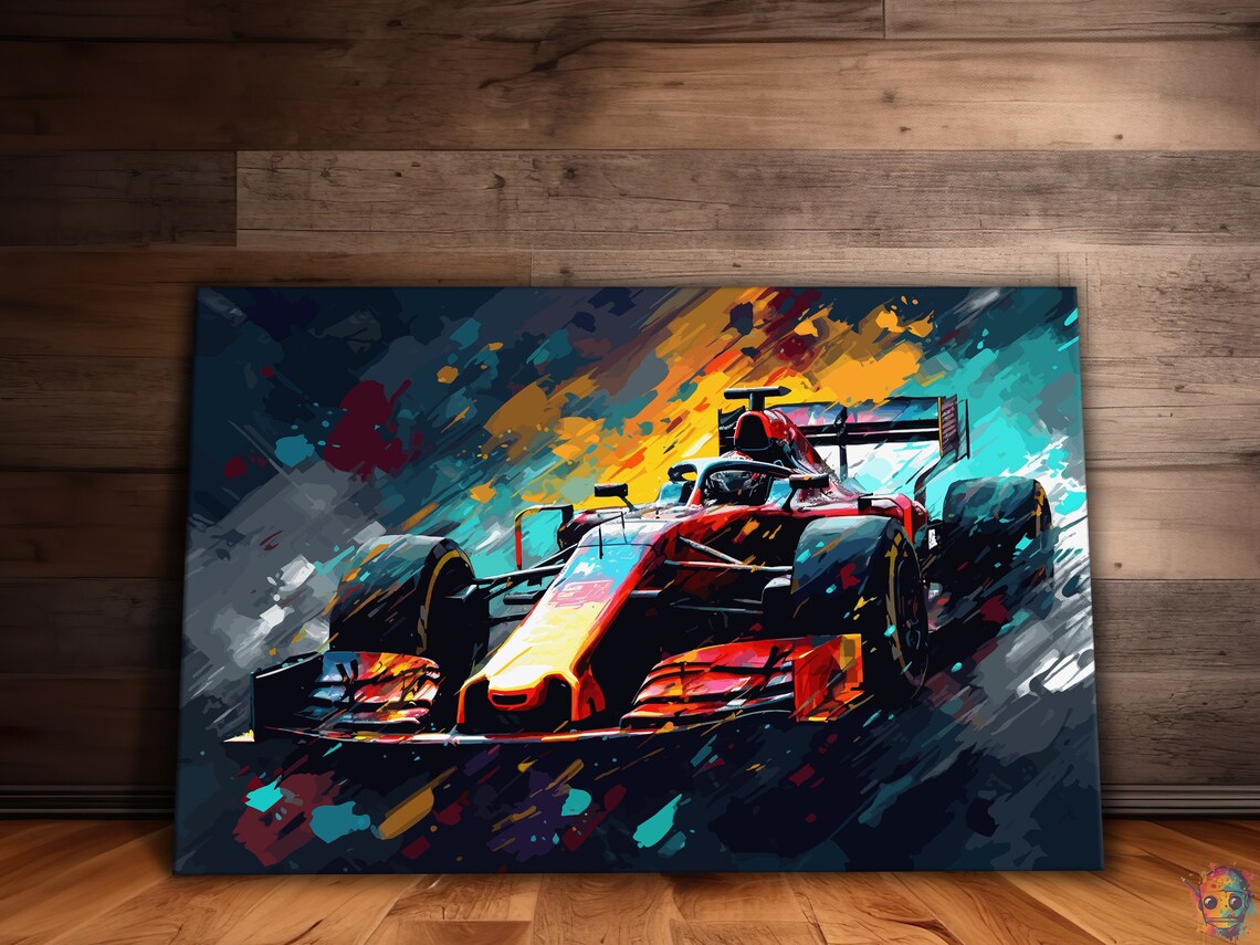 Formula 1 Wall Art, Racing Car Canvas, Modern Wall Decor, Ready to Hang ...
