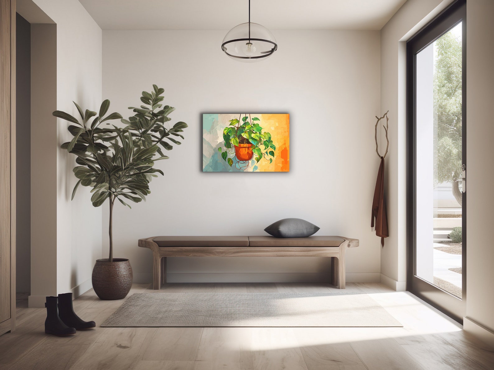 Hanging Pothos Wall Art, Golden Pothos Canvas, Plant Lover Gift, House ...