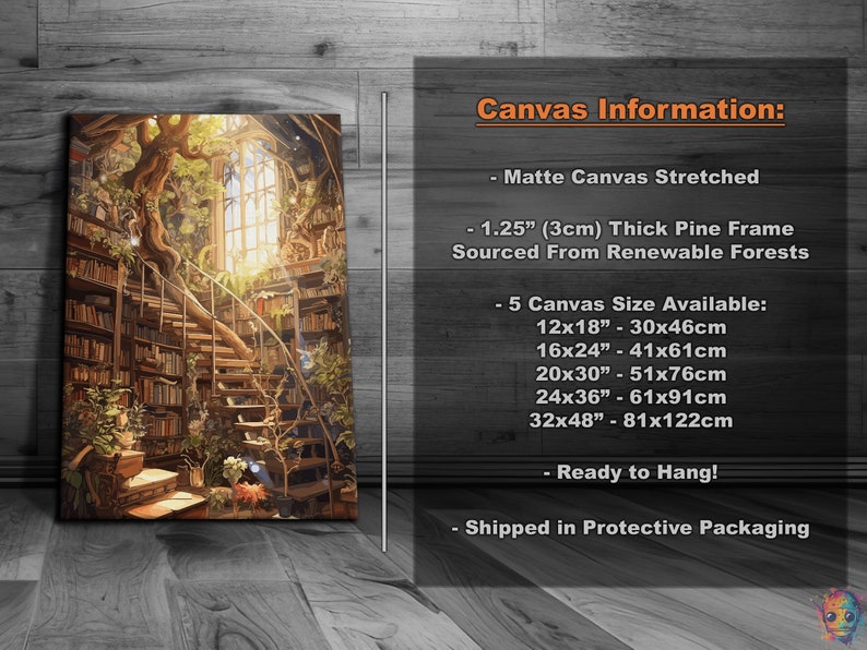 Fantasy Library Wall Art Lush Green Library Canvas Manga - Etsy
