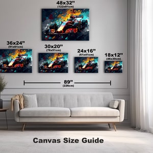 Formula 1 Wall Art, Racing Car Canvas, Modern Wall Decor, Ready to Hang ...