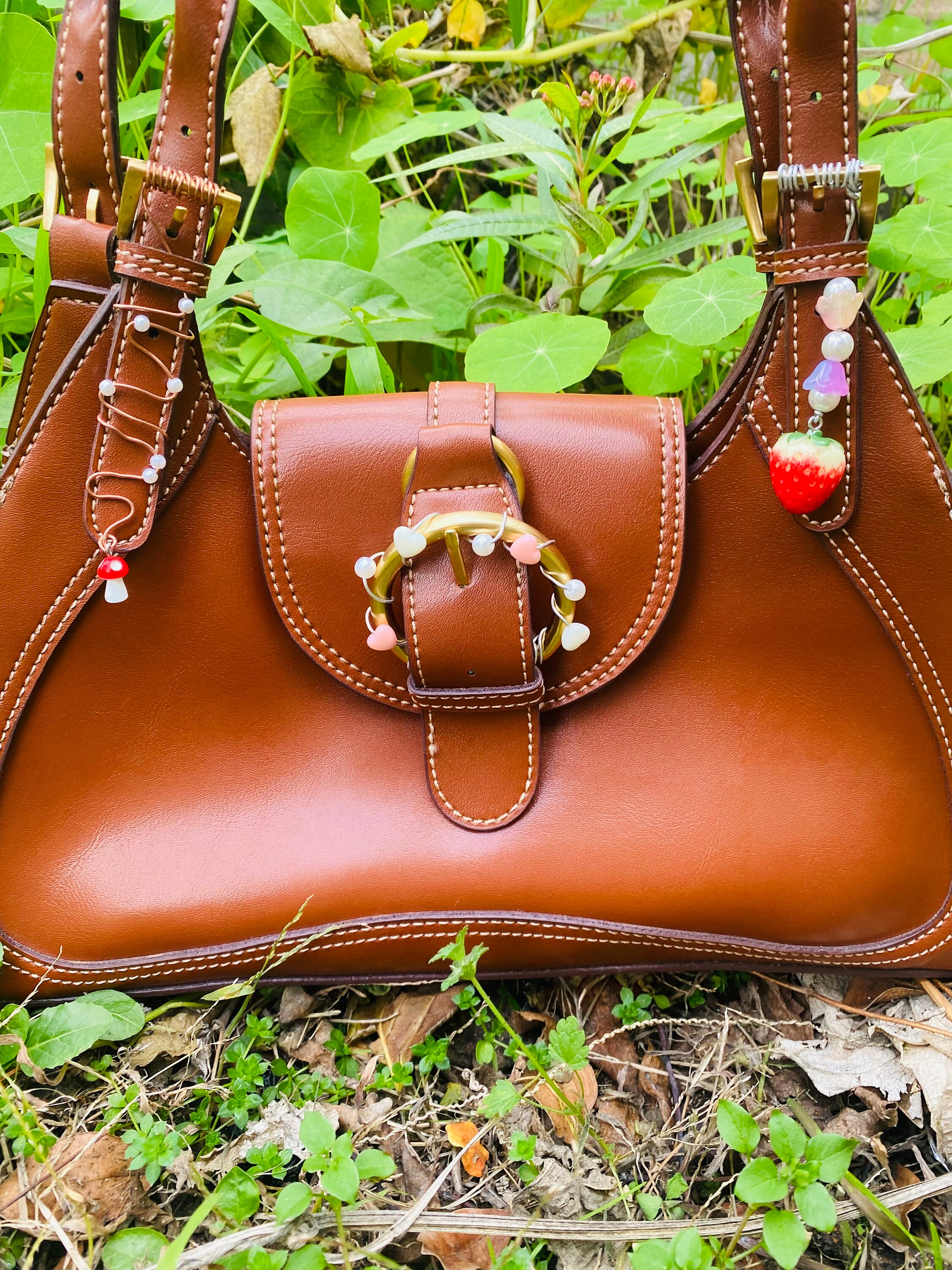 Cottagecore Bag With Charms Fairy Core Bag Purse With Charms and Beads ...