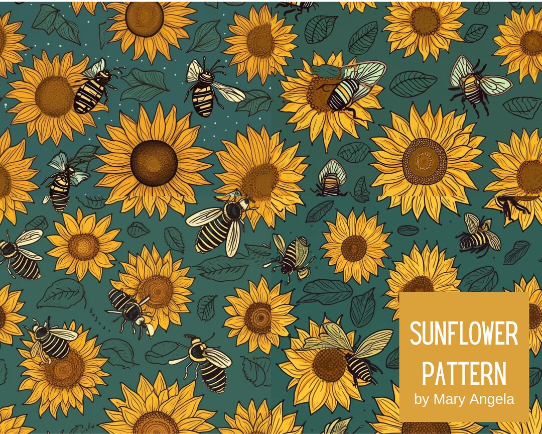 Sunflower Pattern Digital Paper Bundle - Etsy