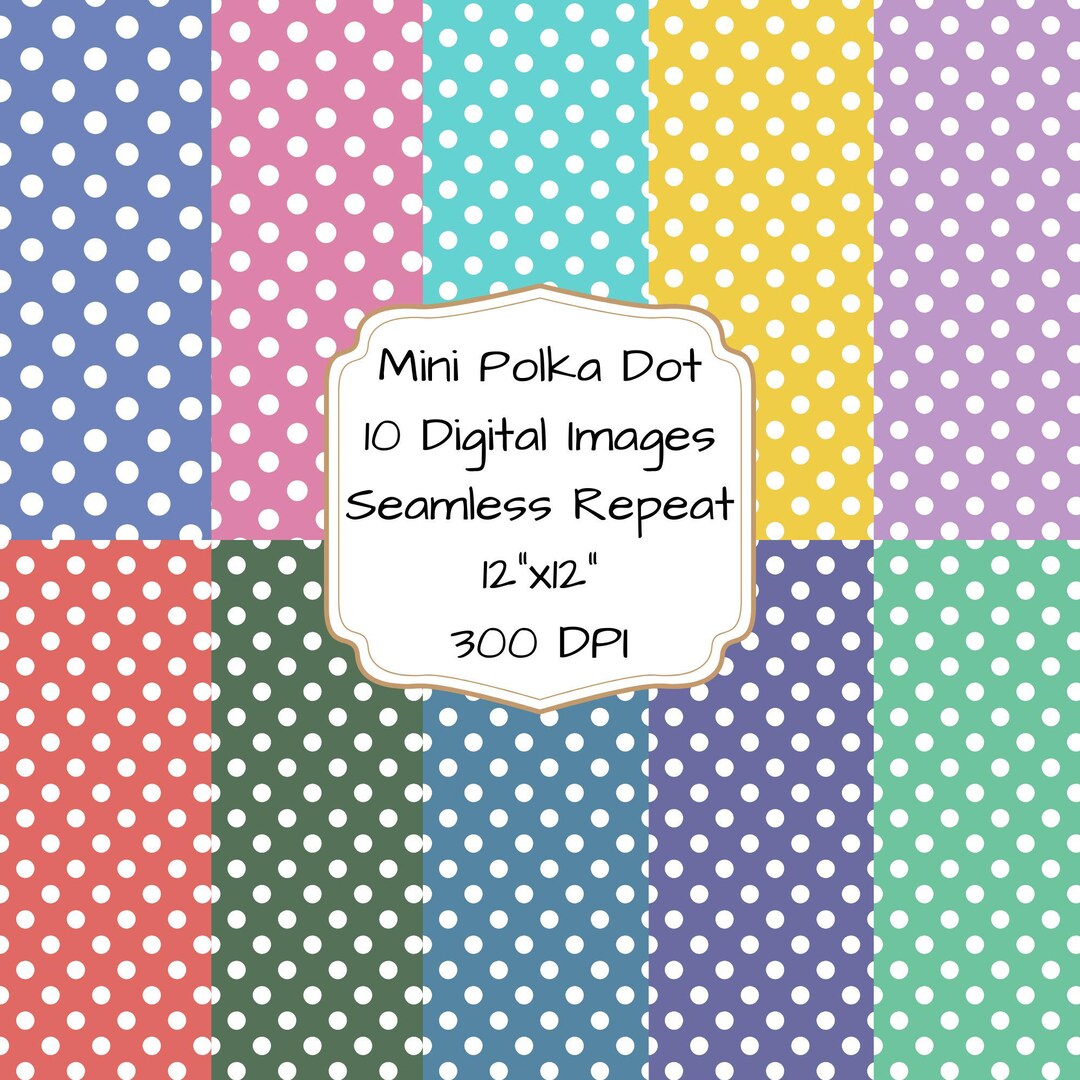 Seamless Digital Paper, Repeat Pattern Printable Polka Dot Scrapbook ...