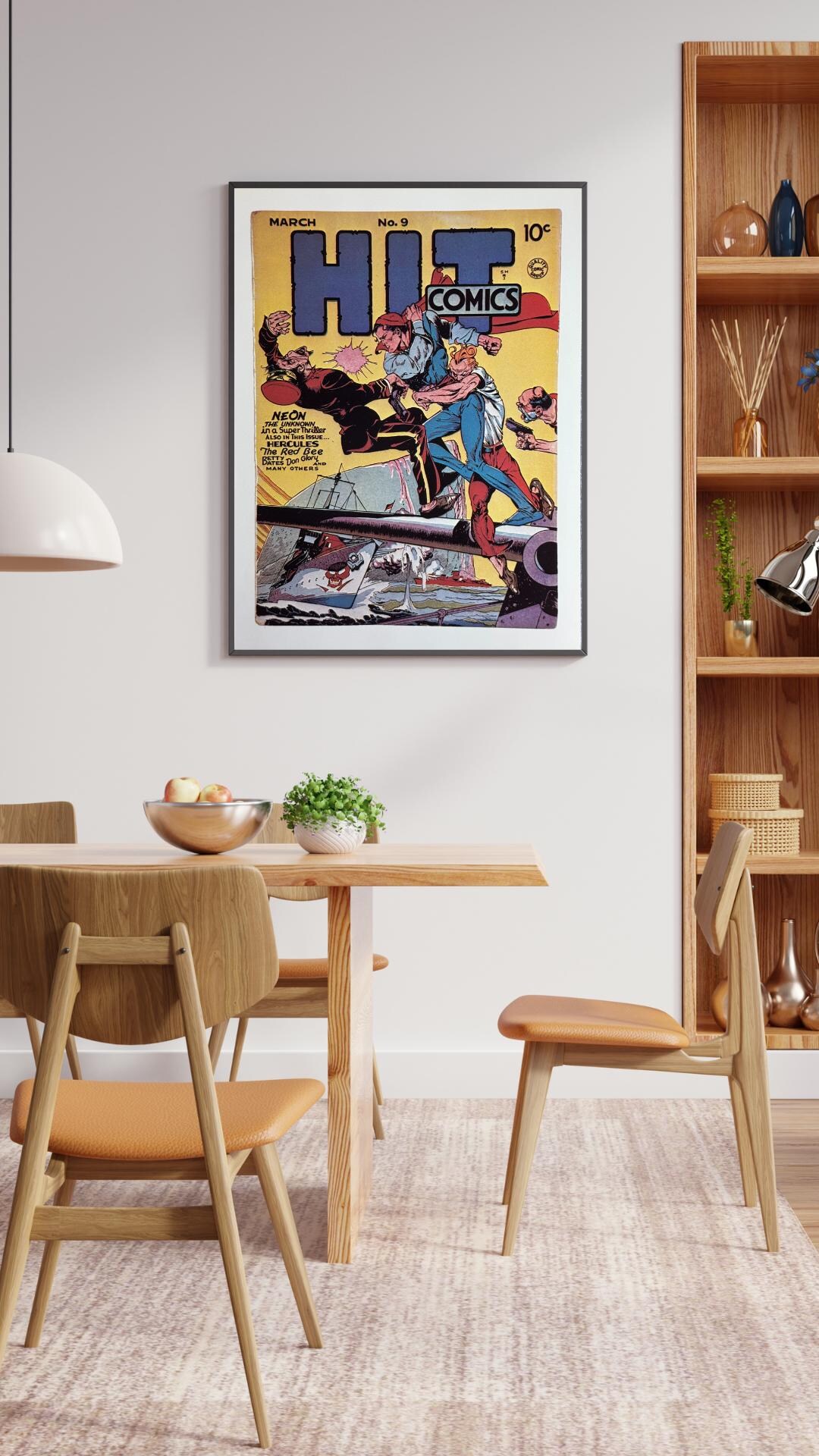 Vintage Hit Comics Comic Book Print, Vintage Comic Wall Art, Golden Age ...