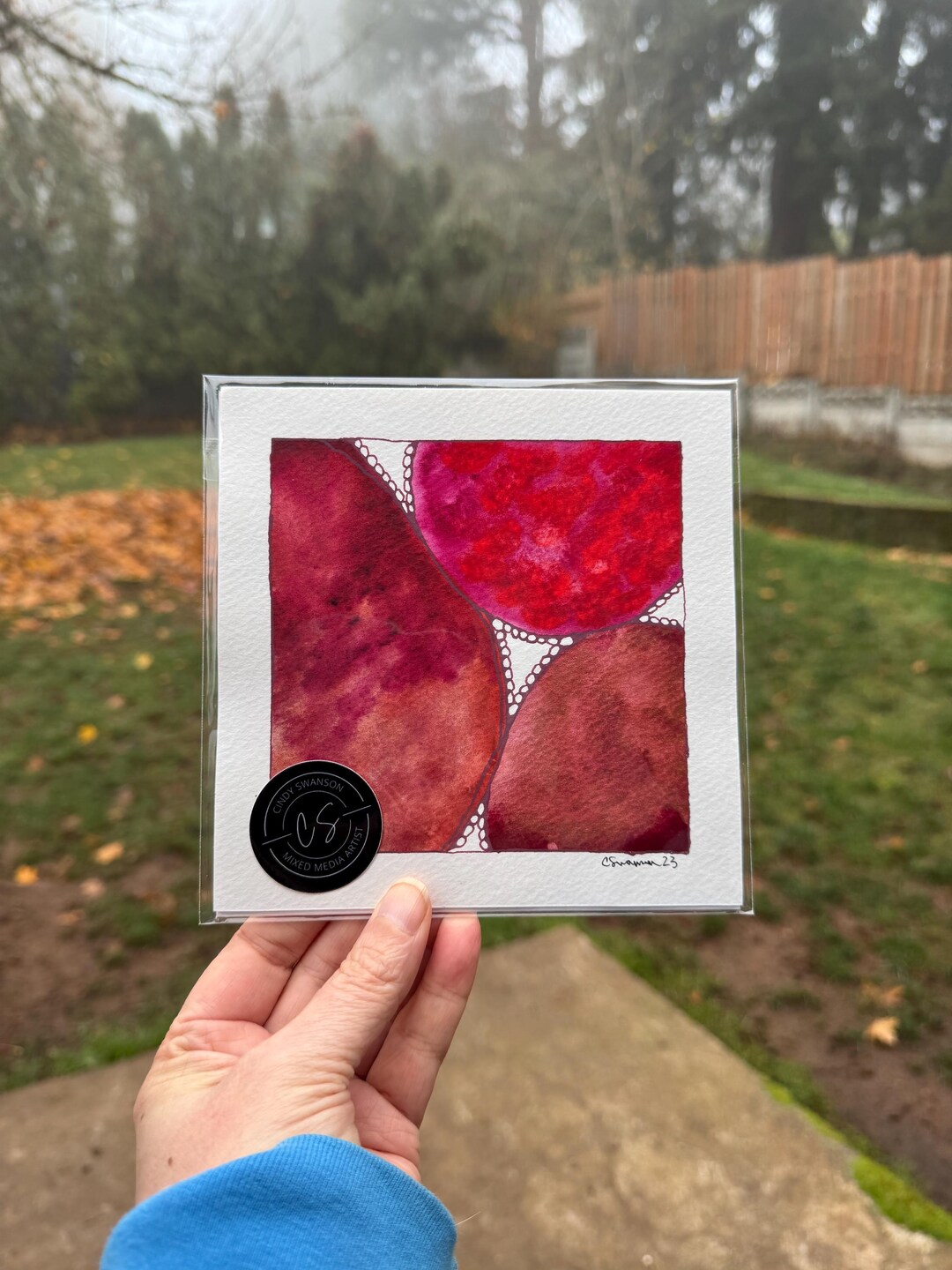 Mini Abstract Painting, Red Earth Stones Painting, Small Abstract ...