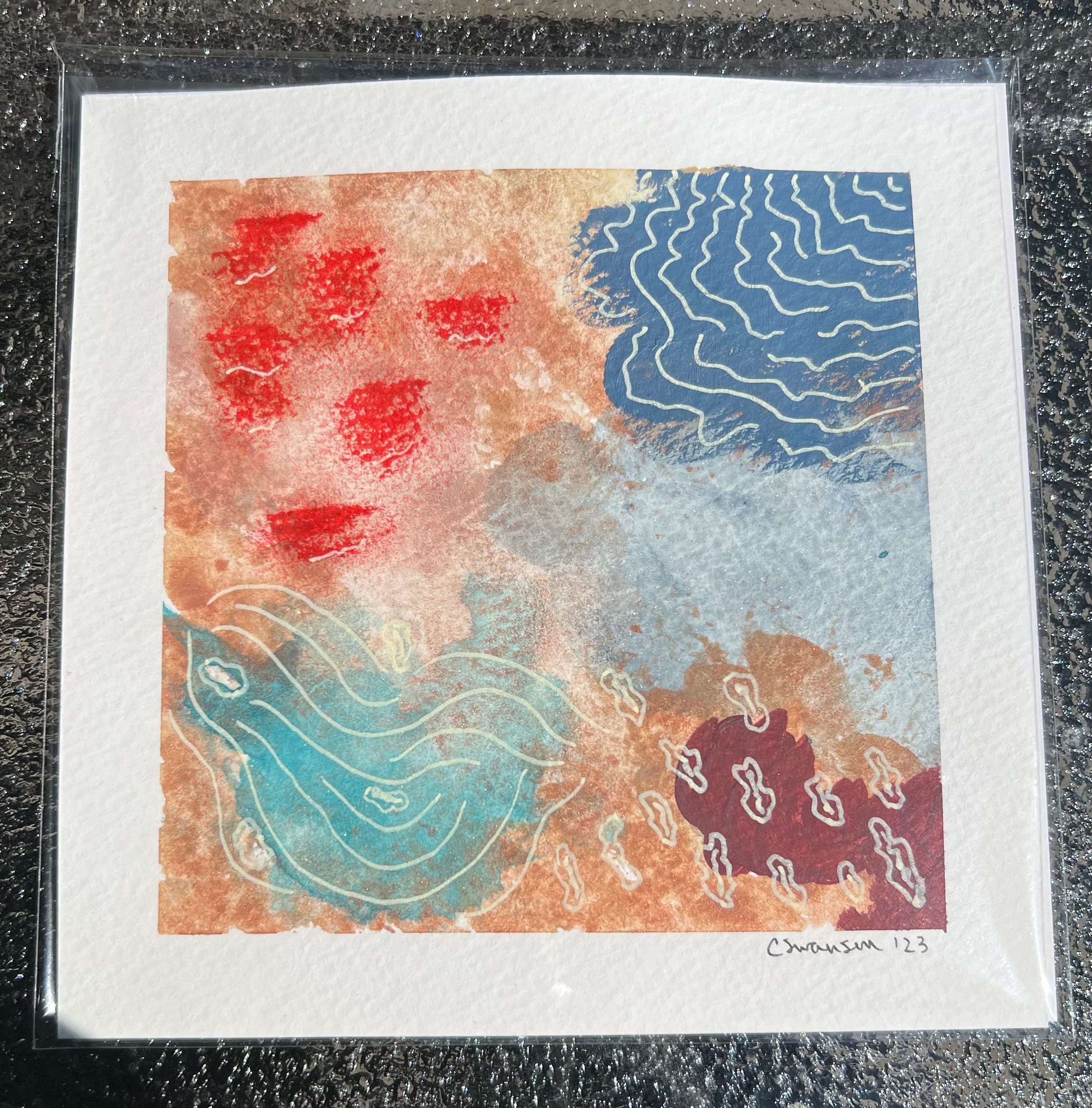 Under Sea II, Mini Abstract Painting, Celestial Painting, Small ...