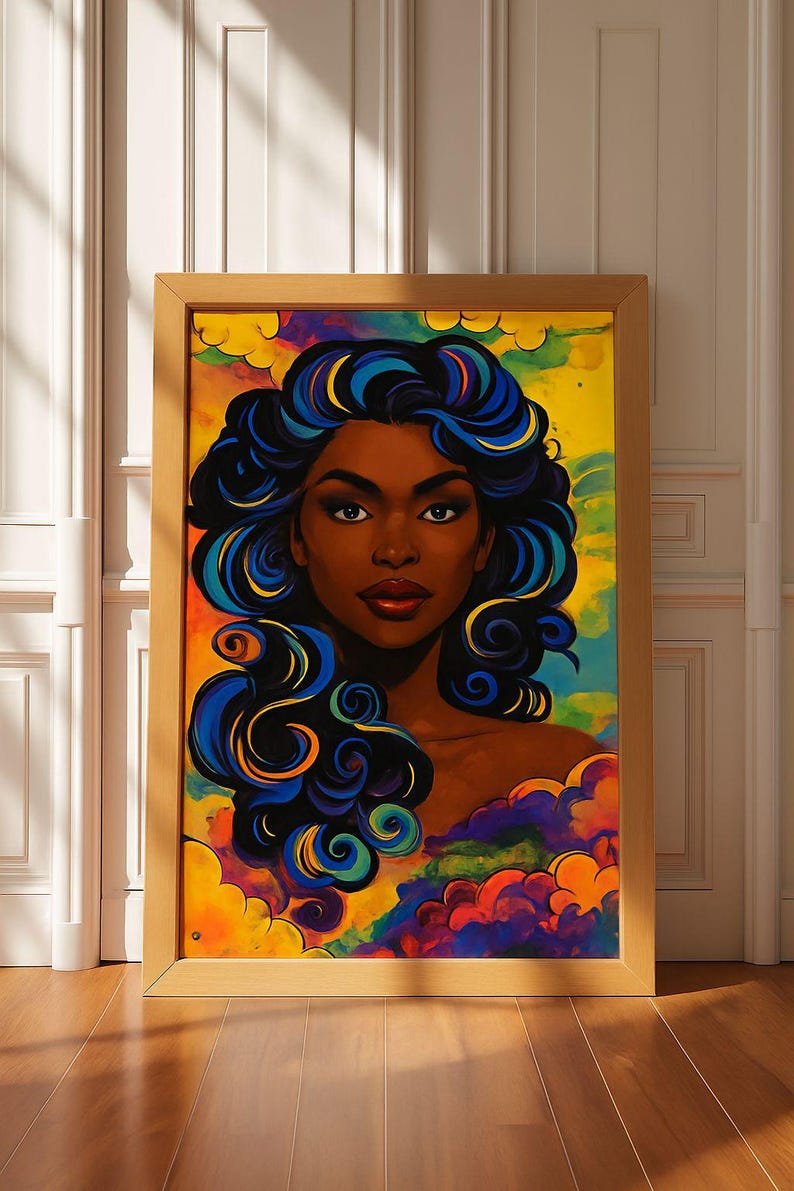 Afro Goddess Digital Wall Art | Black Girl Magic Printable Poster ...