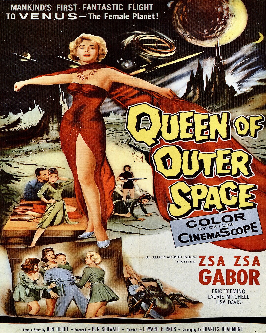Movie Poster queen of Outer Space Starring Zsa Zsa Gabor - Etsy