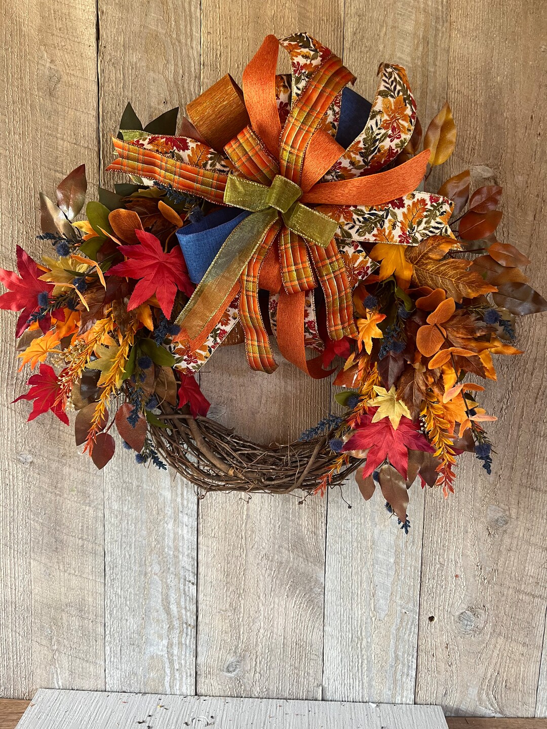 Fall 18 Inch Round Grapevine Wreath - Etsy