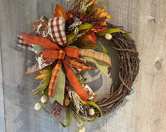 Fall 16 Inch Round Grapevine Wreath - Etsy