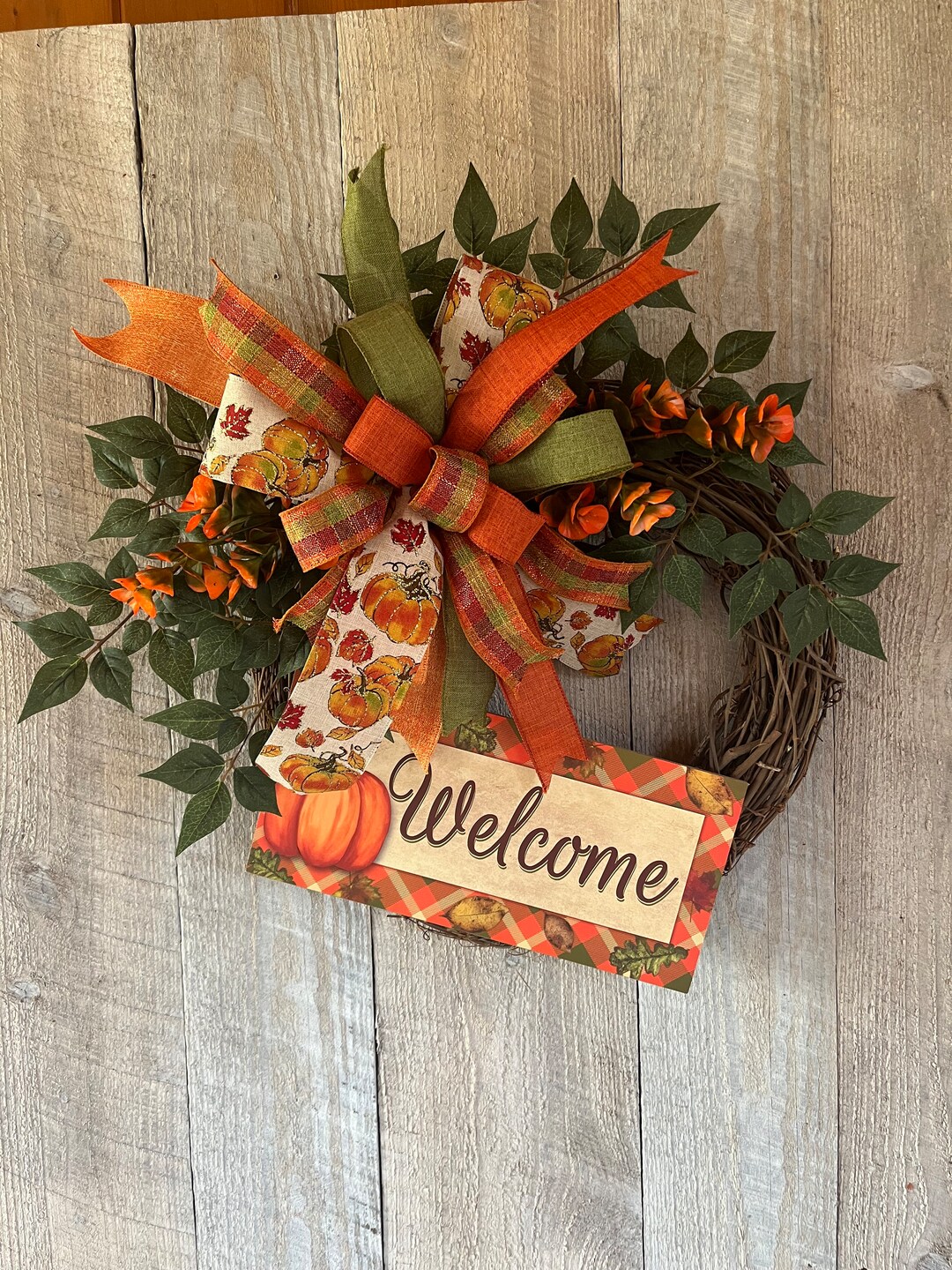 Fall 16 Inch Round Grapevine Wreath - Etsy