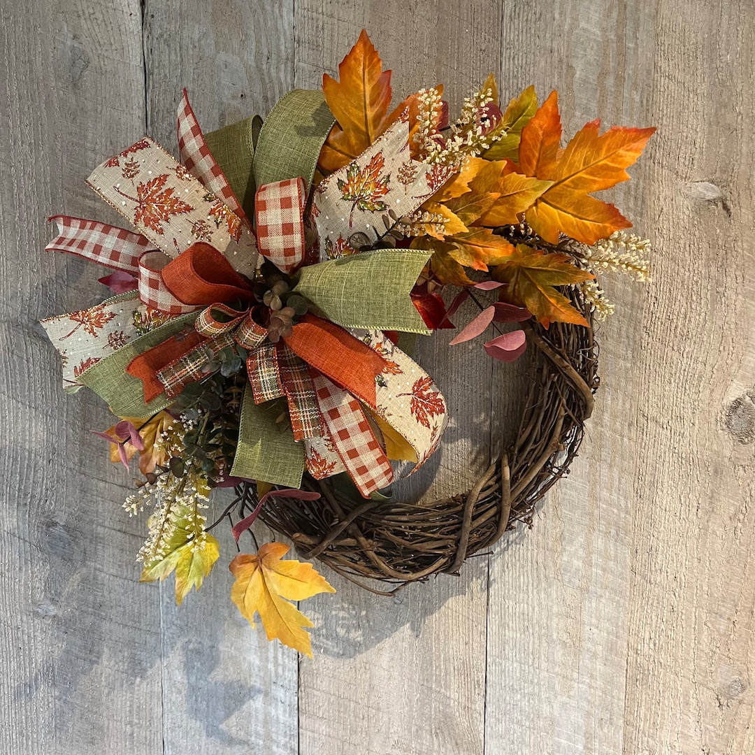 Fall 14 Inch Round Grapevine Wreath - Etsy