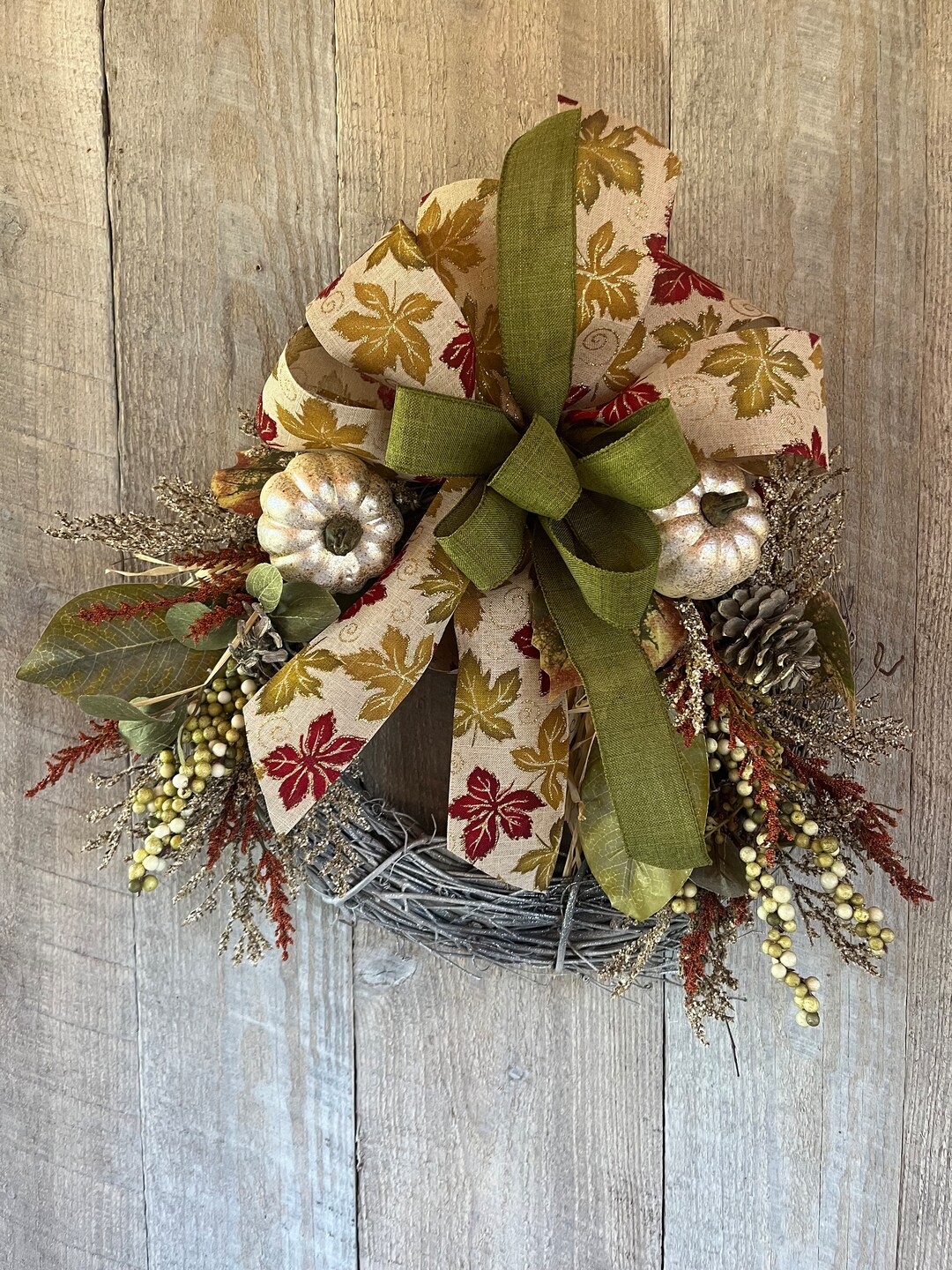 Fall 14 Inch Round Grapevine Wreath - Etsy