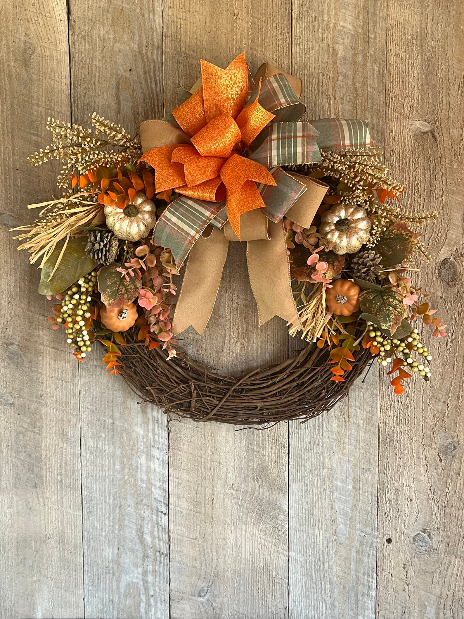 Fall 18 Inch Round Grapevine Wreath - Etsy