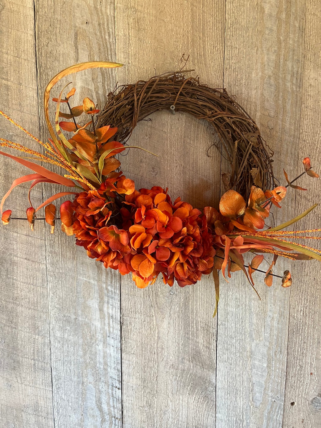 Fall 14 Inch Round Grapevine Wreath - Etsy