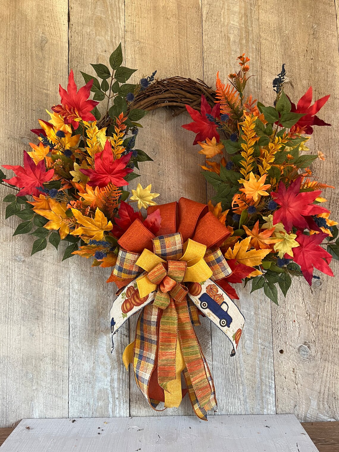 Fall 18 Inch Round Grapevine Wreath - Etsy