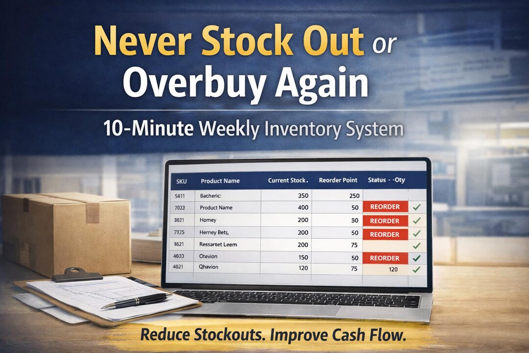 Inventory Management Spreadsheet | Reorder Point Calculator | E ...