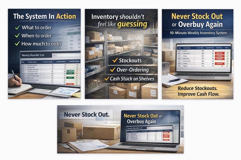 Inventory Management Spreadsheet | Reorder Point Calculator | E ...