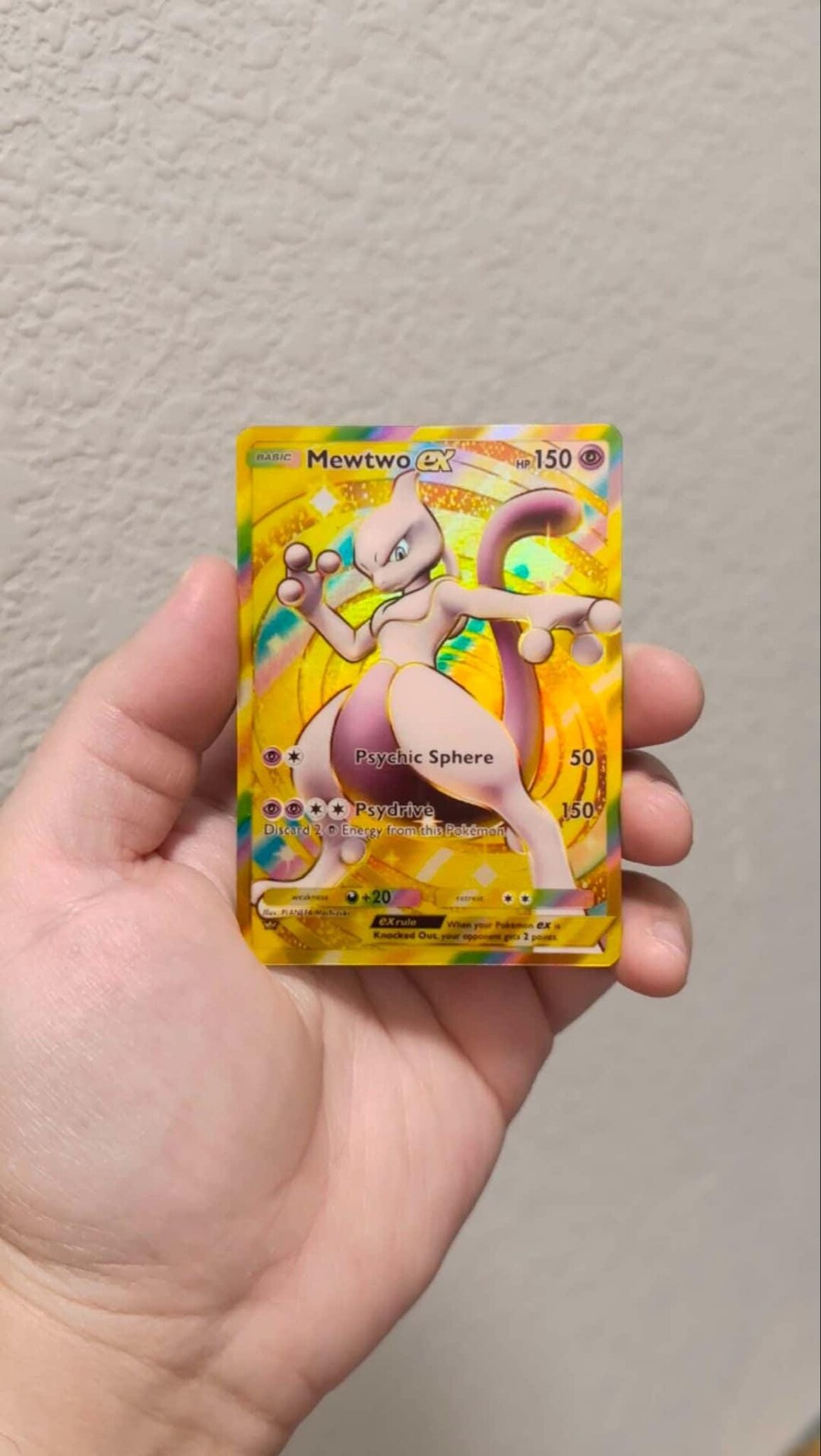 Mewtwo EX Gold Crown Rarity Custom Pokémon TCG Proxy Card Holographic ...