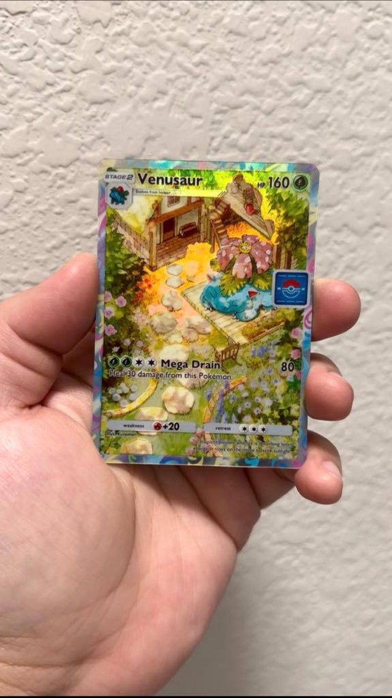Venusaur Full Art Promo Custom Pokémon TCG Proxy Card Holographic ...