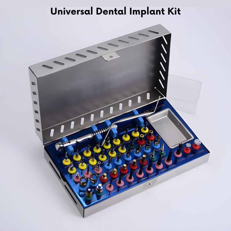 Universal Dental Implant Kit 50 Pcs Torque Wrench Drills Trephine Bone ...