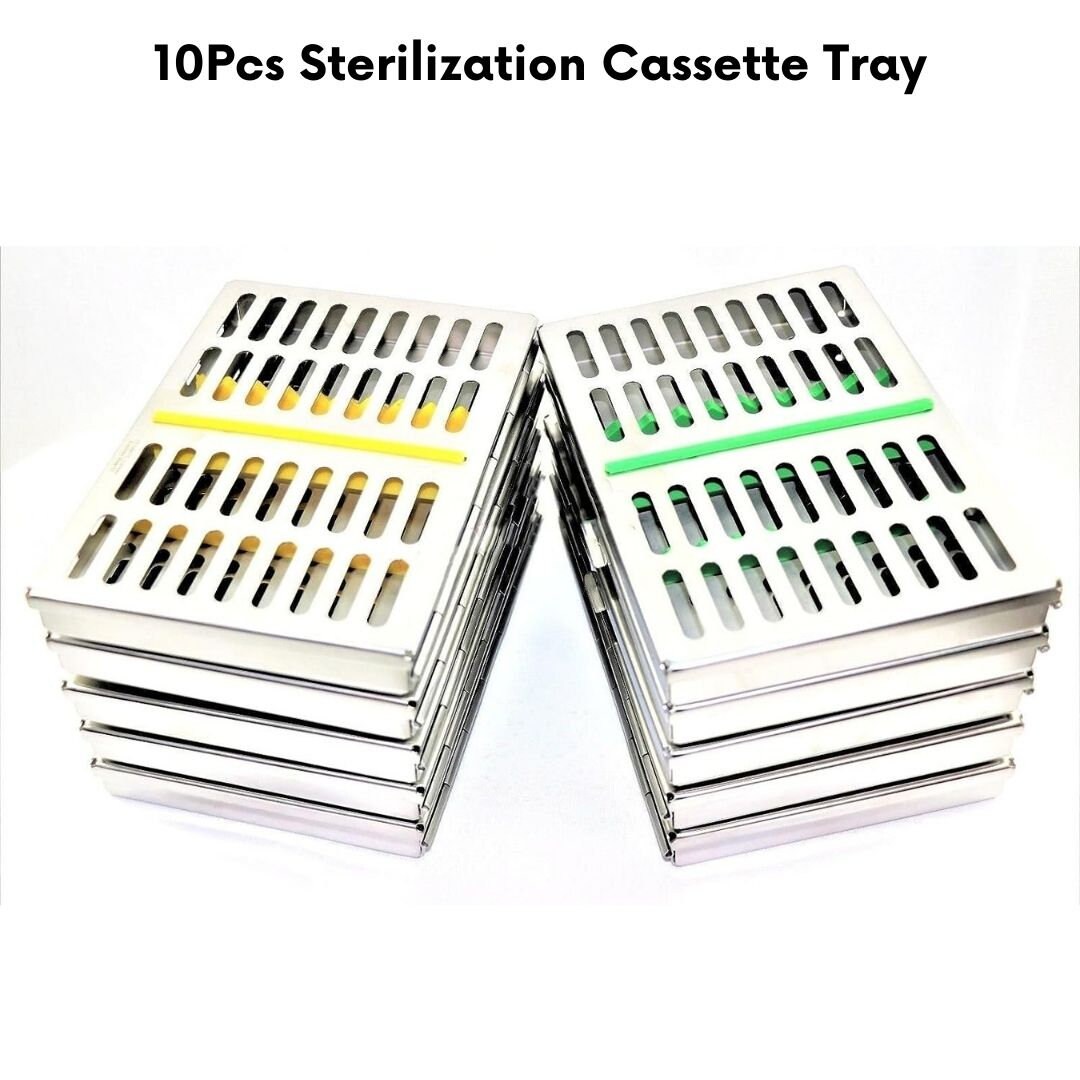10pcs/set Autoclavable Stainless Steel Dental Instruments Sterilization ...