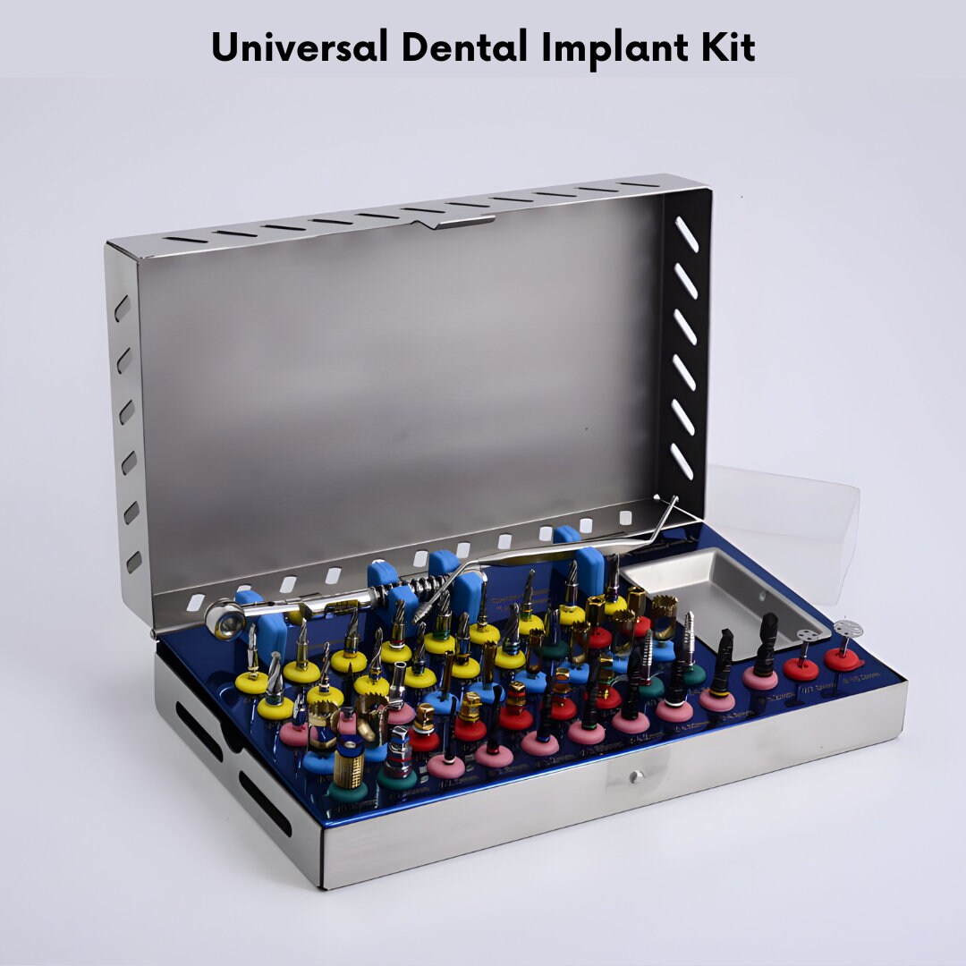 Universal Dental Implant Kit 50 Pcs Torque Wrench Drills Trephine Bone ...