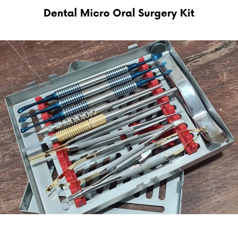 Dental Micro Oral Surgery 9 Pcs Maxillofacial Instruments Kit With ...