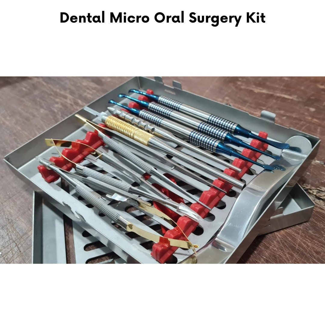 Dental Micro Oral Surgery 9 Pcs Maxillofacial Instruments Kit With ...