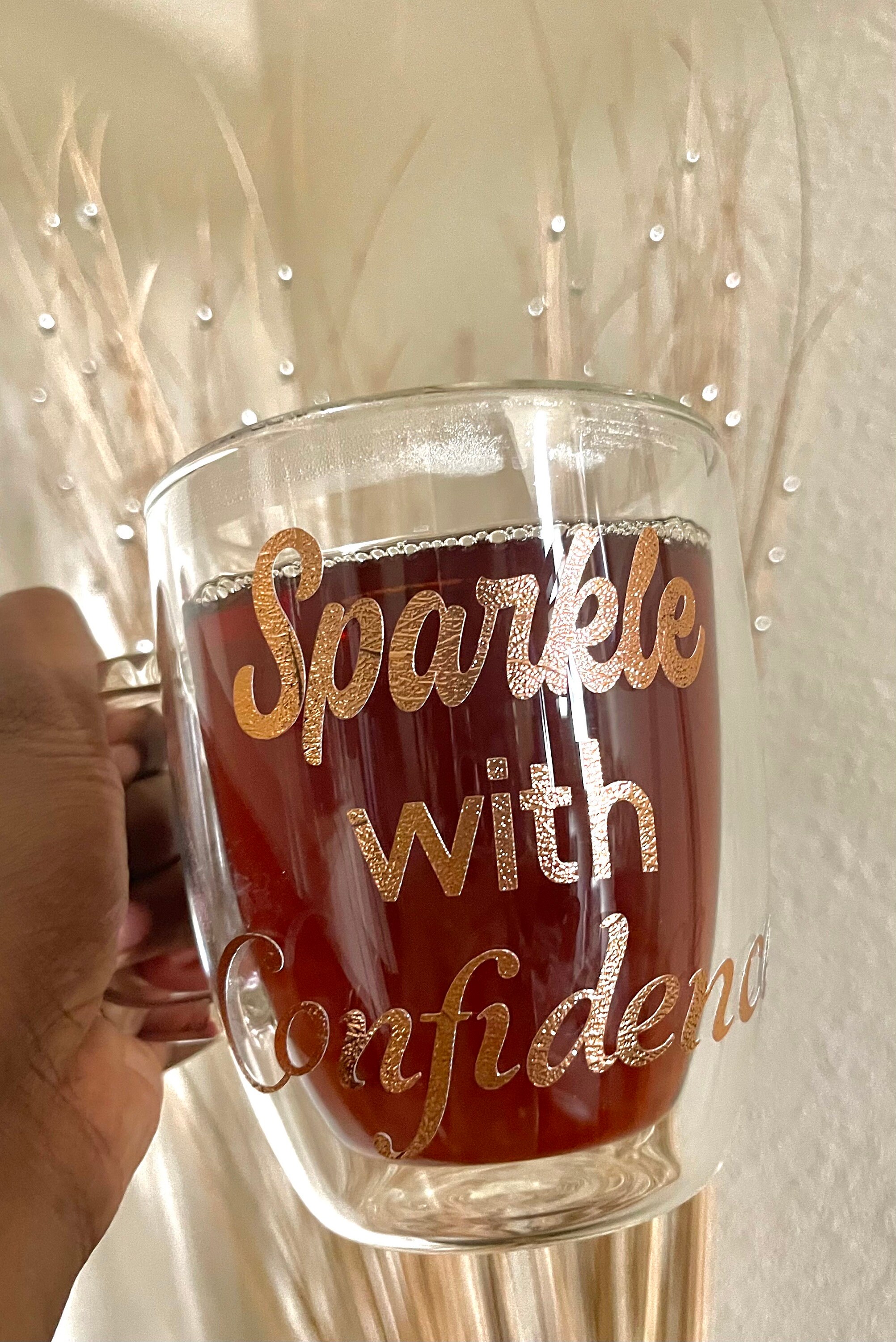 Sparkle With Confidence Insulated Mug With Bedazzled Lid - Etsy