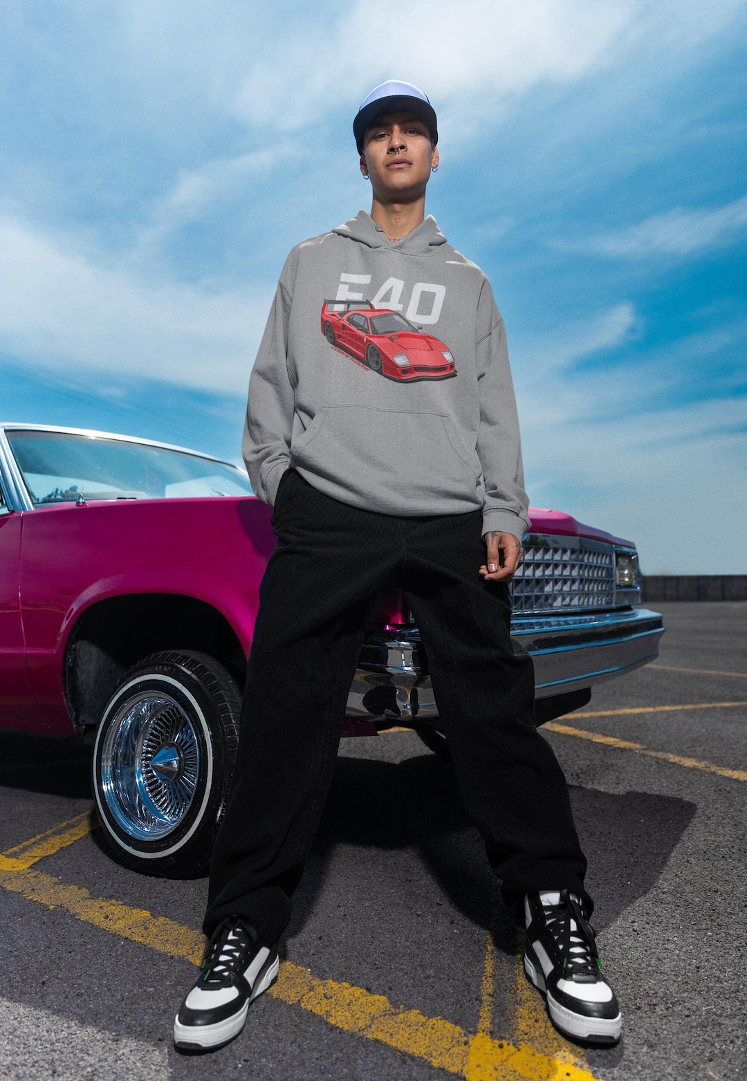 Ferrari F40 Hoodie - Vintage Car - Car Guy Gift - Unisex Supercar Man ...