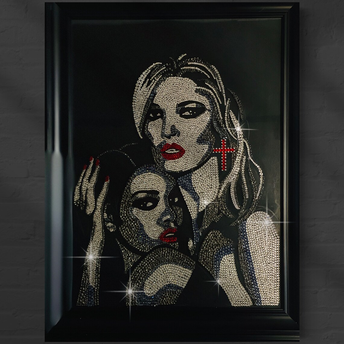 Kinky Art Set of Three Kate Moss Posters Mixed With Crystals - Etsy