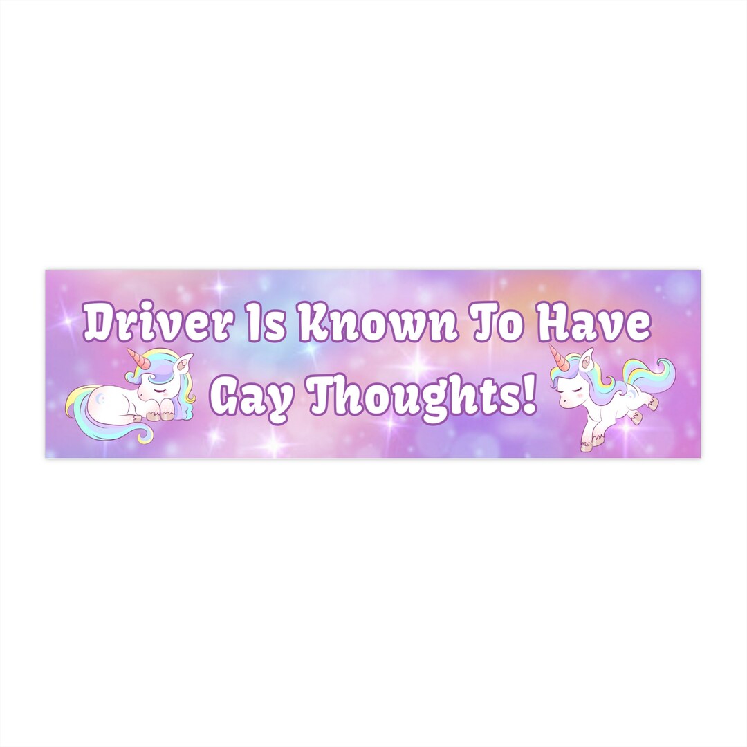 Gay Thoughts Sticker, Gay Pride Bumper Sticker, Cute Car Accessories ...