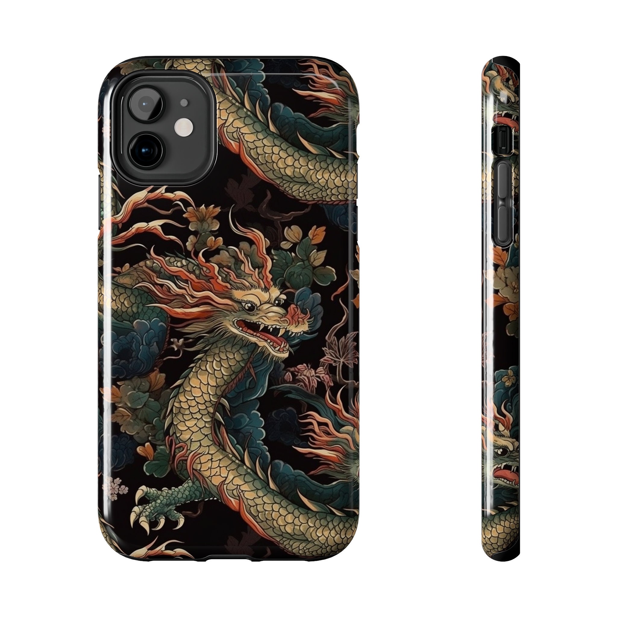 Japanese Fusion Dragon Phone Case, Seamless Pattern Design, Dragon ...