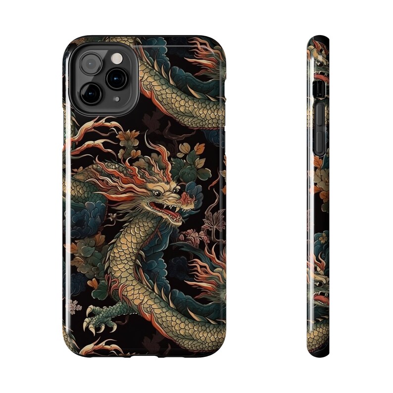 Japanese Fusion Dragon Phone Case, Seamless Pattern Design, Dragon ...