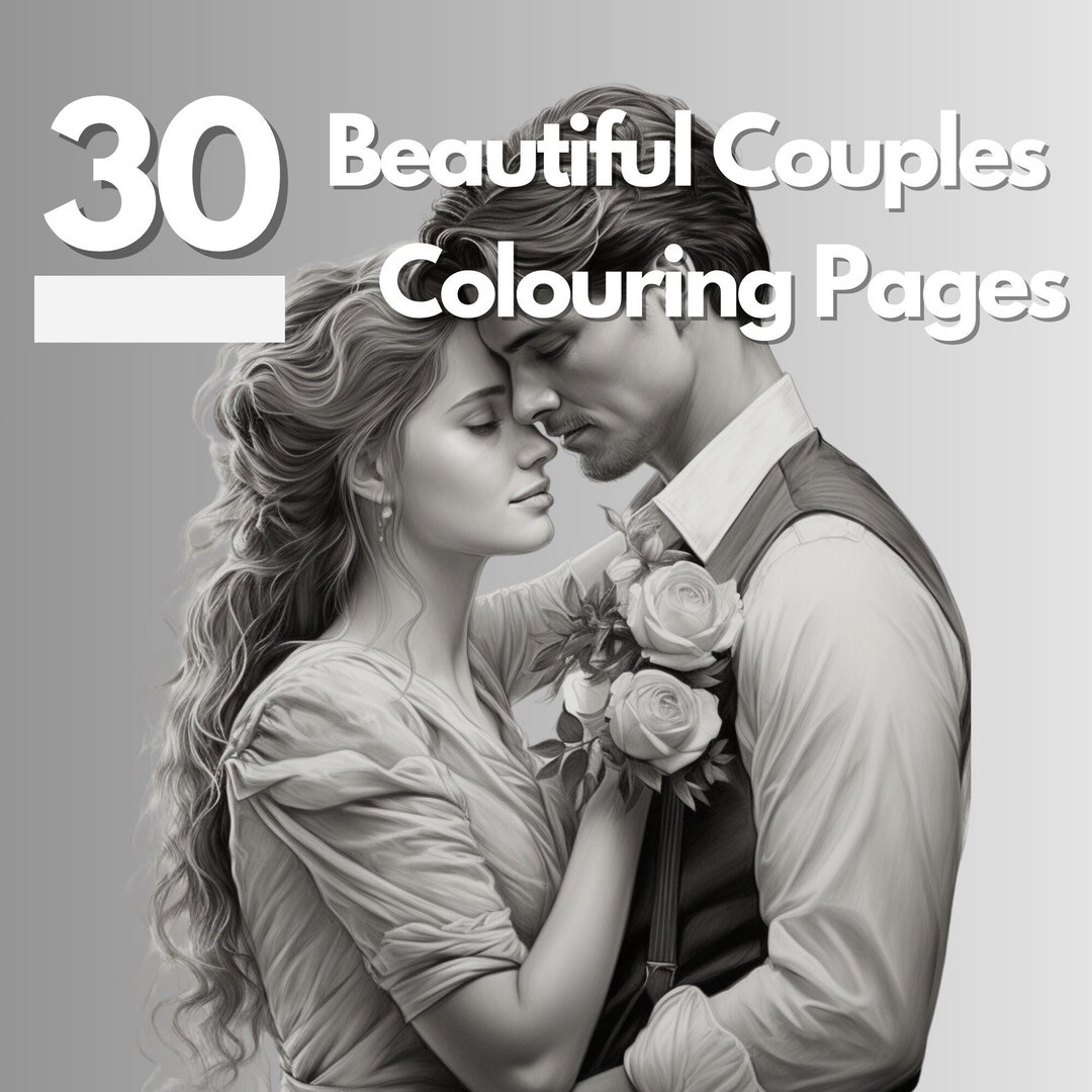 30 Beautiful Couples Romantic Beauty Sketchbook Printable Adult ...