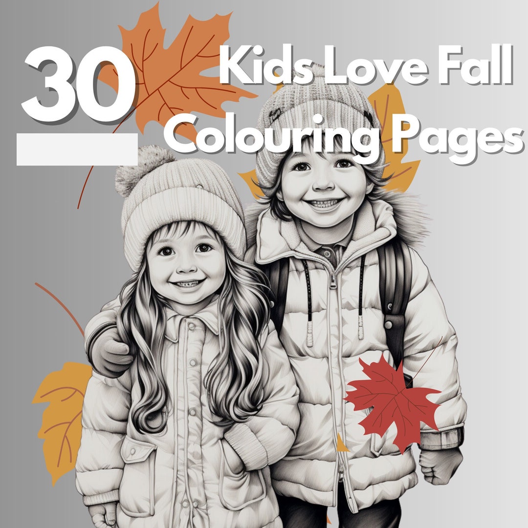 30 Fall Coloring Book Adult kids LOVE Fall. 17 Grayscale Coloring Pages ...