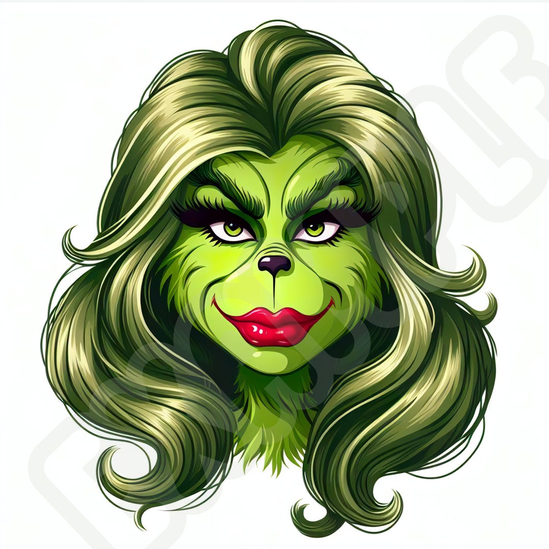 MRs Grinch con cabello rubio Grinch PNG Sublimación Grinch Clipart de ...