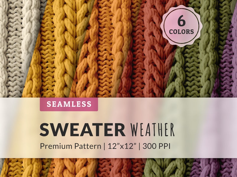 Fall Knit Sweater Texture Seamless Digital Paper - Repeat Pattern in ...