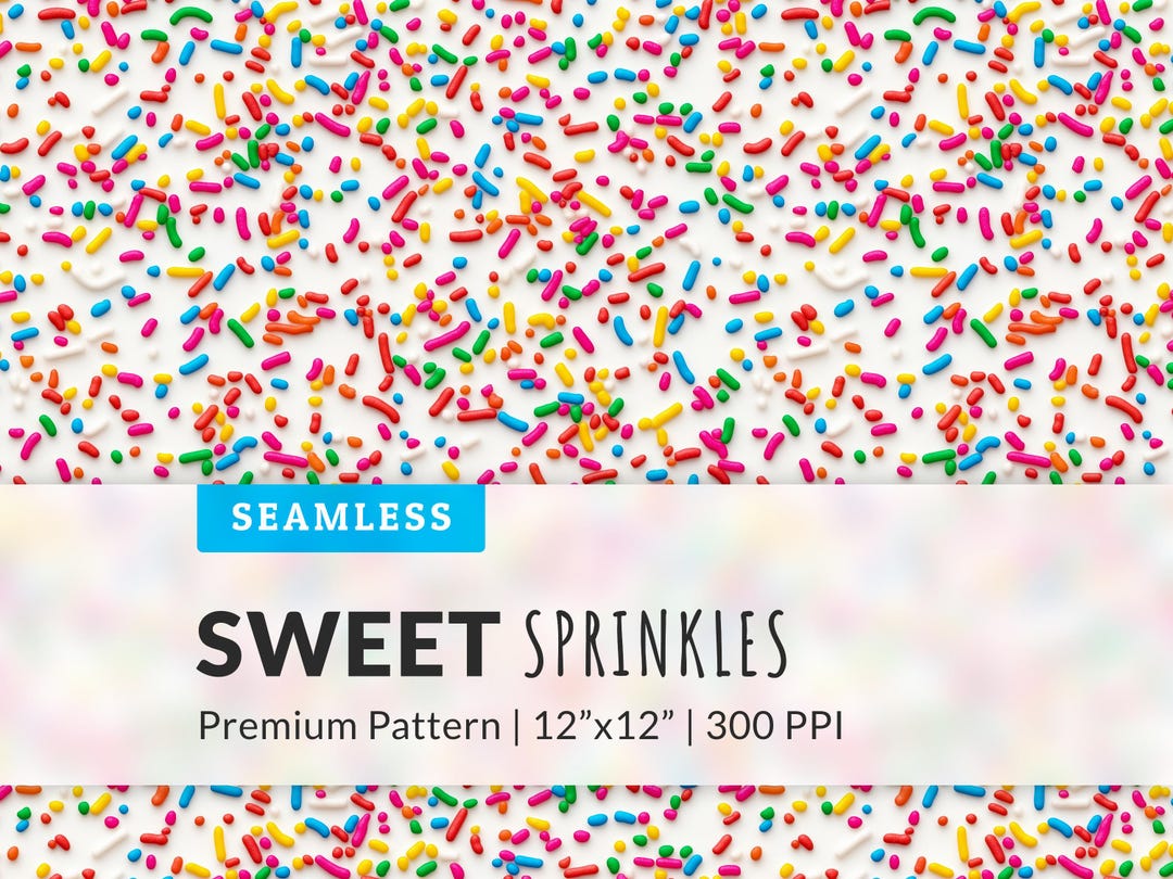 Rainbow Sprinkle Seamless Digital Paper - Realistic Repeat Pattern for ...