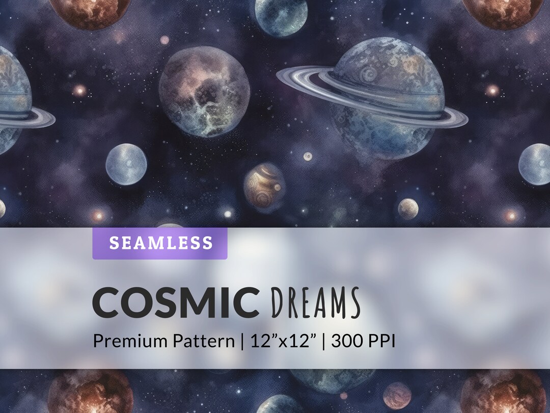 Watercolor Galaxy Seamless Digital Paper - Repeat Pattern With Space ...