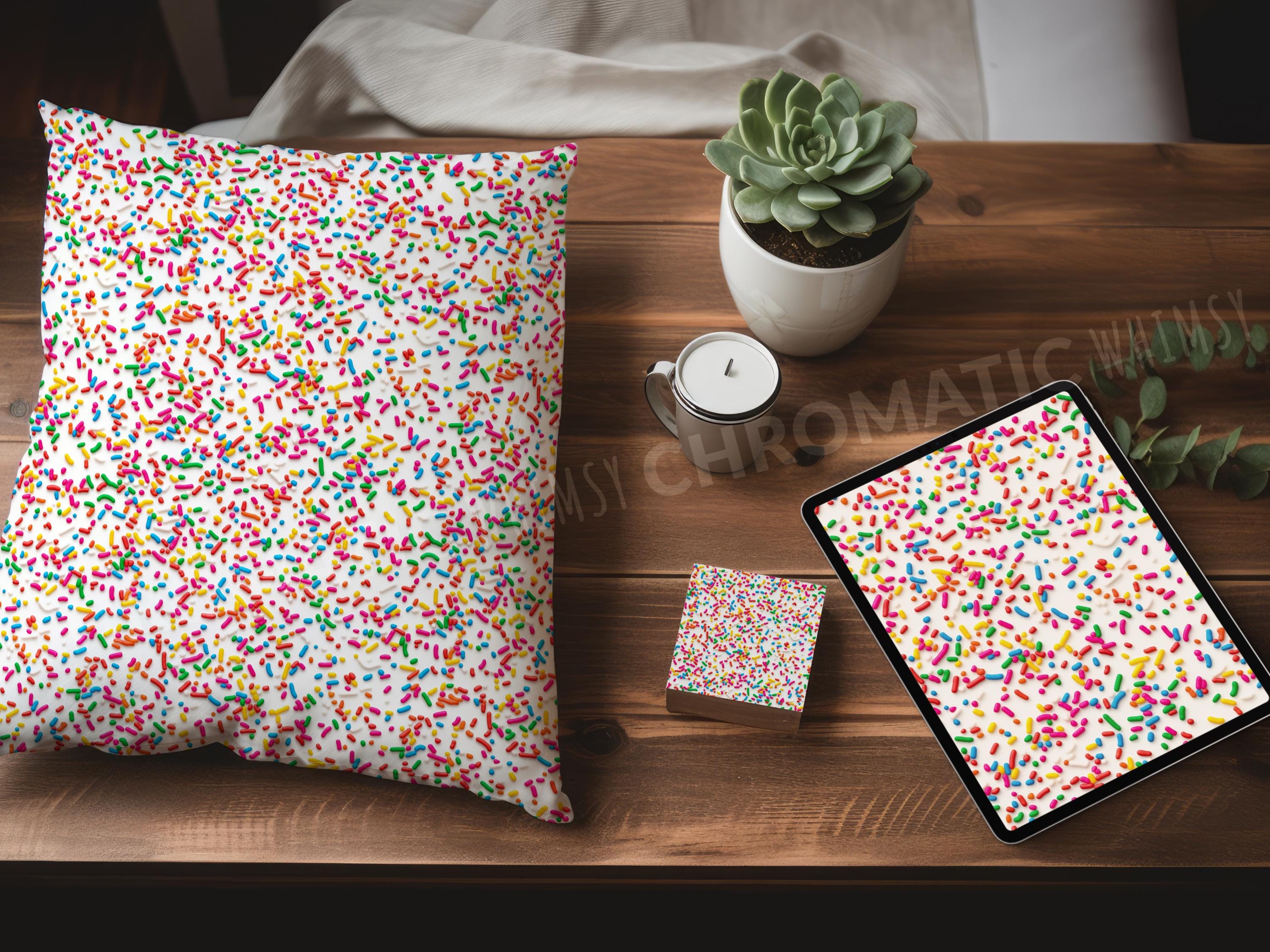 Rainbow Sprinkle Seamless Digital Paper - Realistic Repeat Pattern for ...