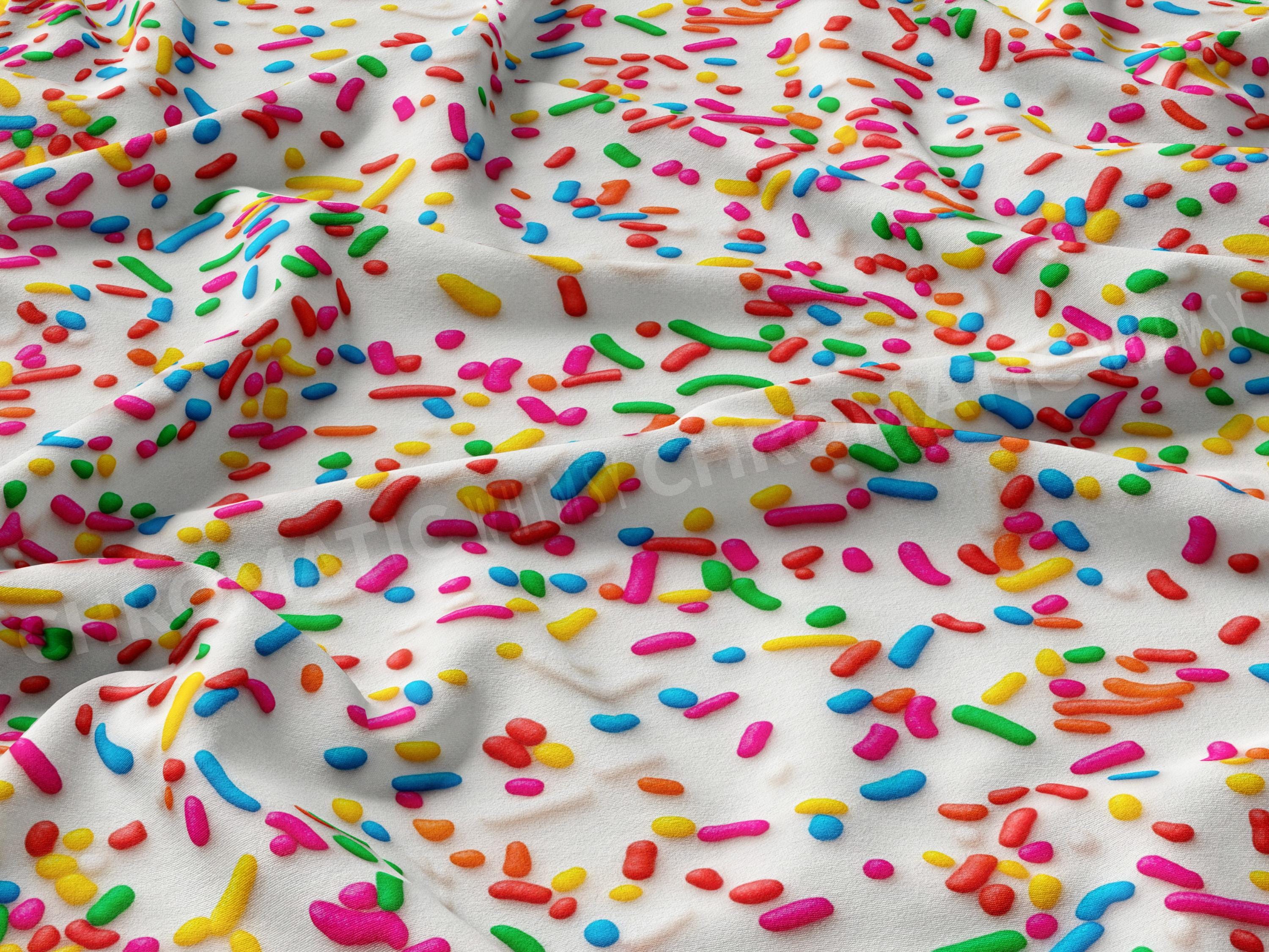 Rainbow Sprinkle Seamless Digital Paper - Realistic Repeat Pattern for ...