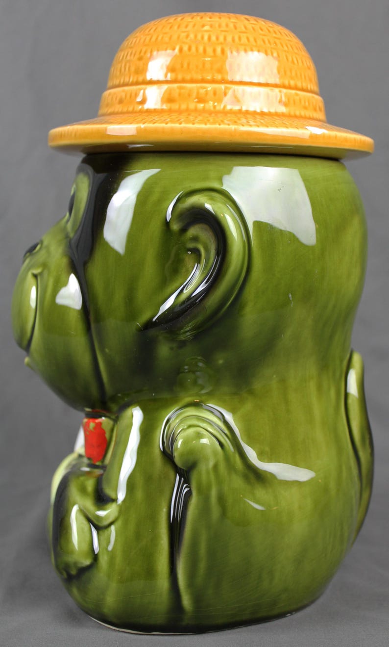Vintage Late 1960s/1970s Monkey Wearing A Hat Cookie Jar, VTG, Quirky ...