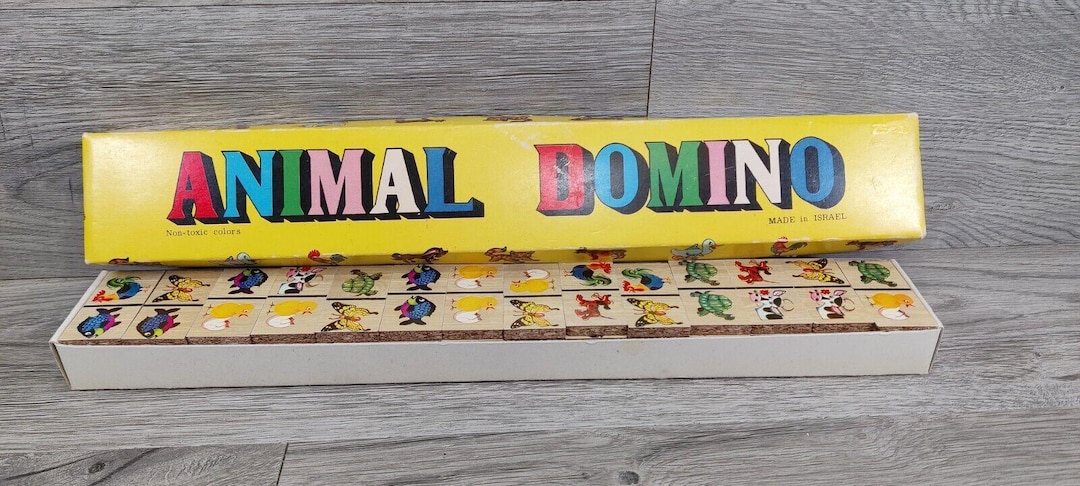 Vintage Animal Dominoes Colorful Farm Animals 28pcs Made in Israel - Etsy