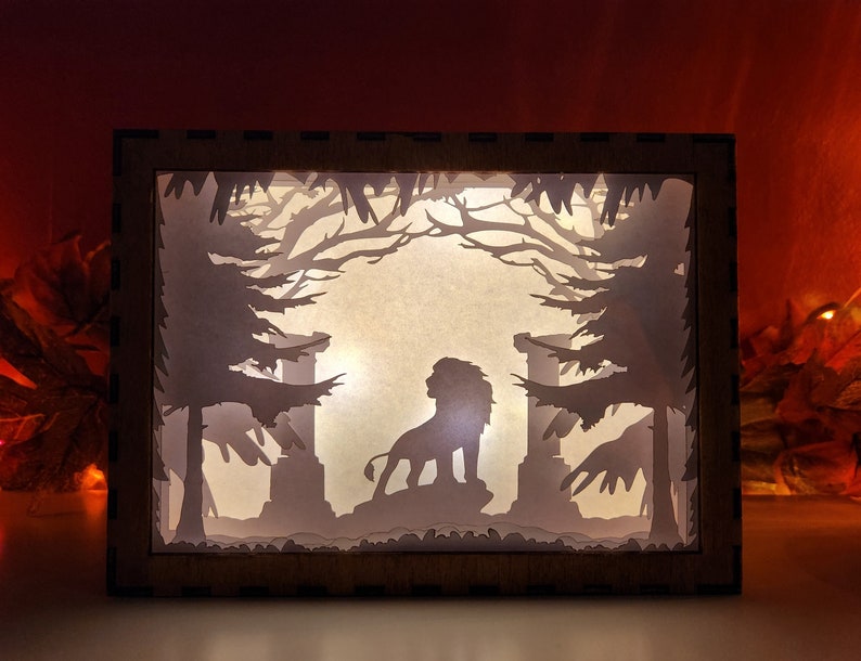 Handcrafted Narnia Shadow Box Light - Majestic Aslan's Realm Scene ...