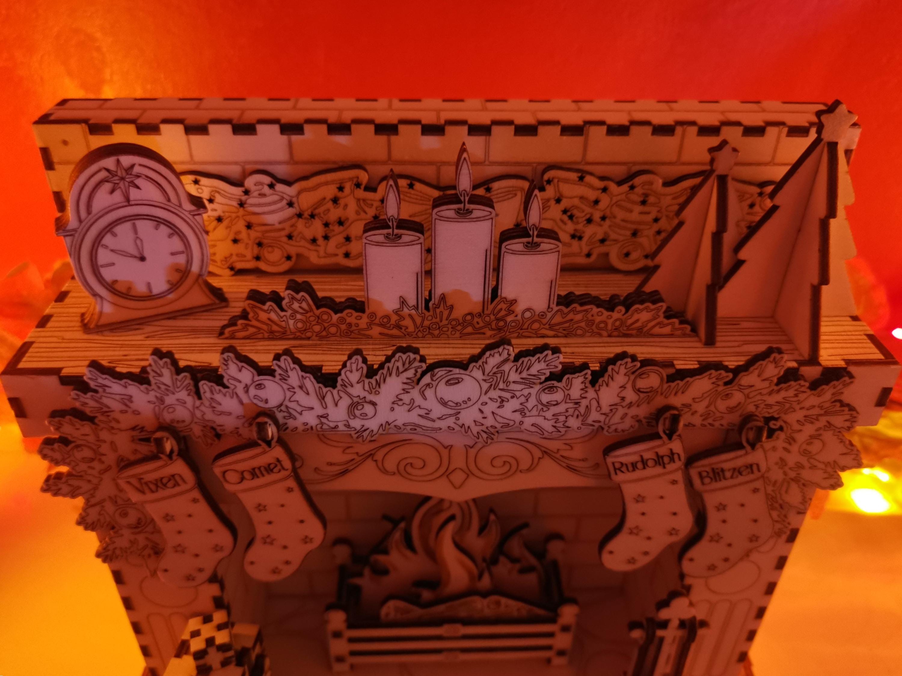 Prelit Christmas Fireplace With Flickering Fire and Optional ...